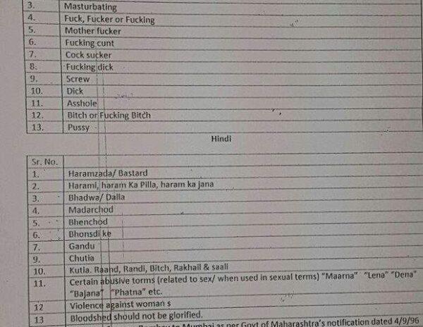 List of words banned by Censor Board! - M9.news
