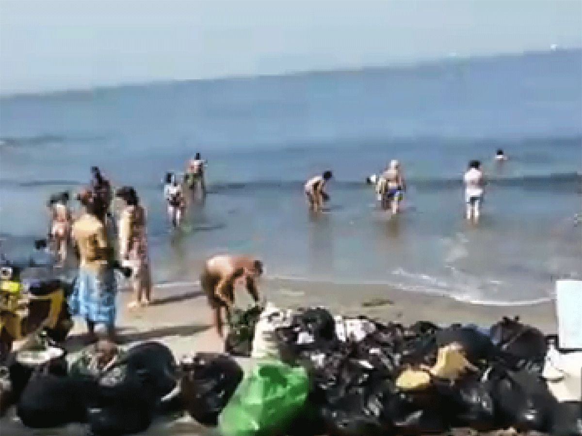 Shameful! Foreign Tourists Clean Indian Beach!