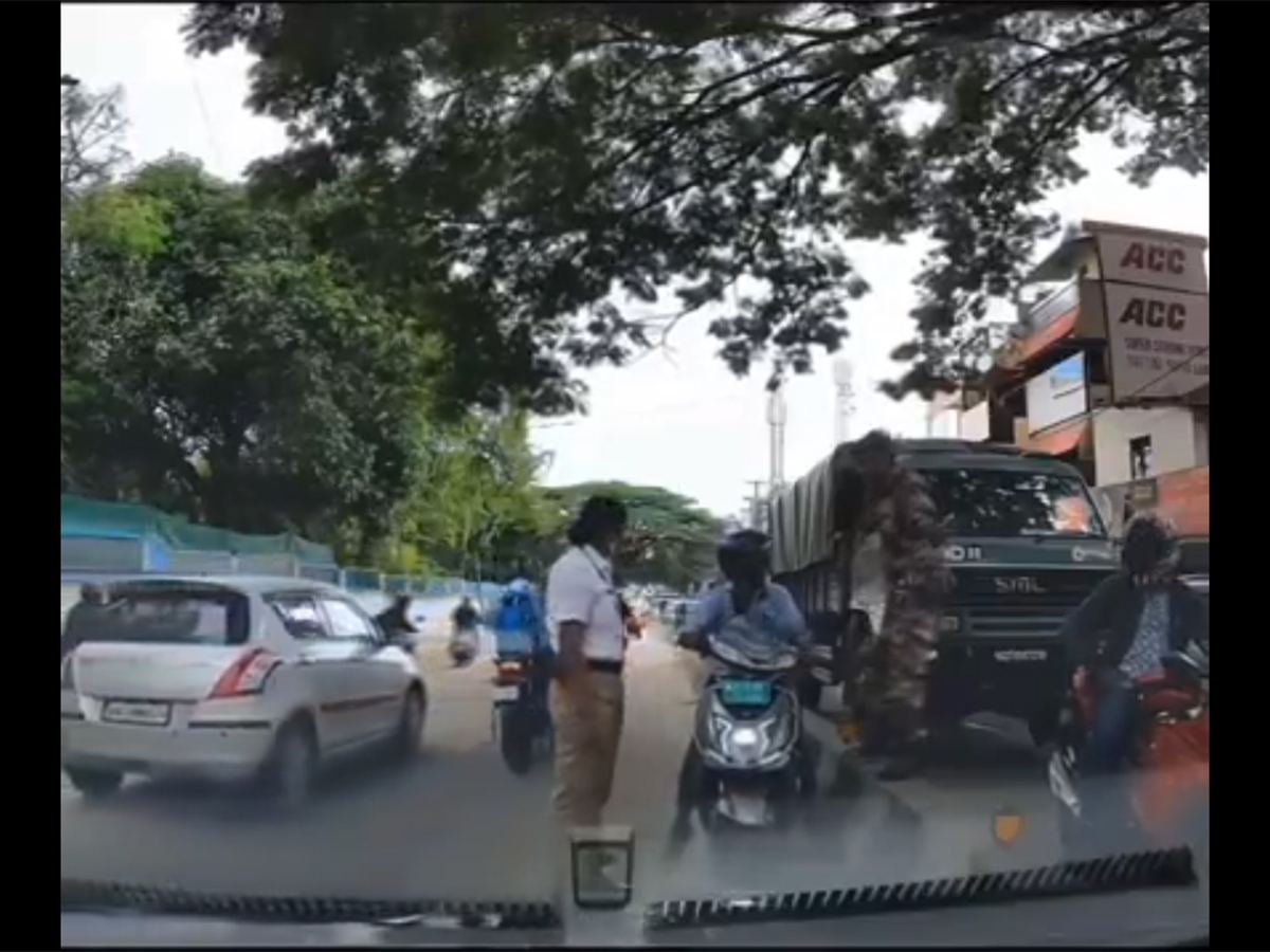 Army Man's Heroic Entry on Chaotic Road!