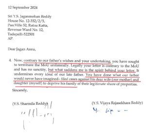 Sensational: Sharmila’s Letter to Jagan Leaked