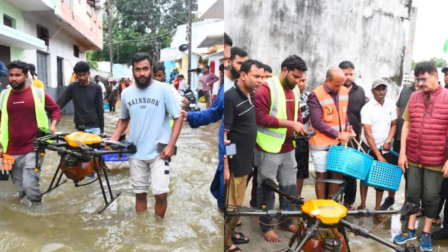 Hyderabad floods: Drones used for Musi relief